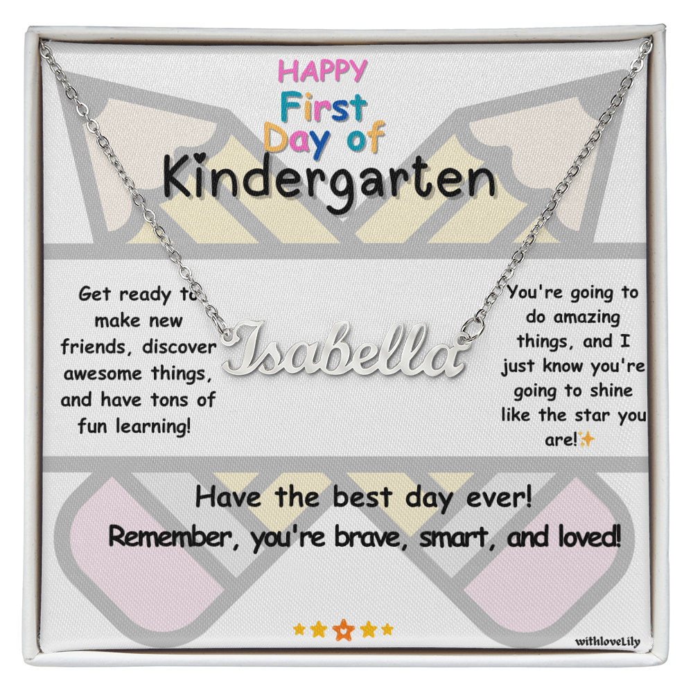 First Day of Kindergarten – Personalized Name Necklace – Lily's Bazar